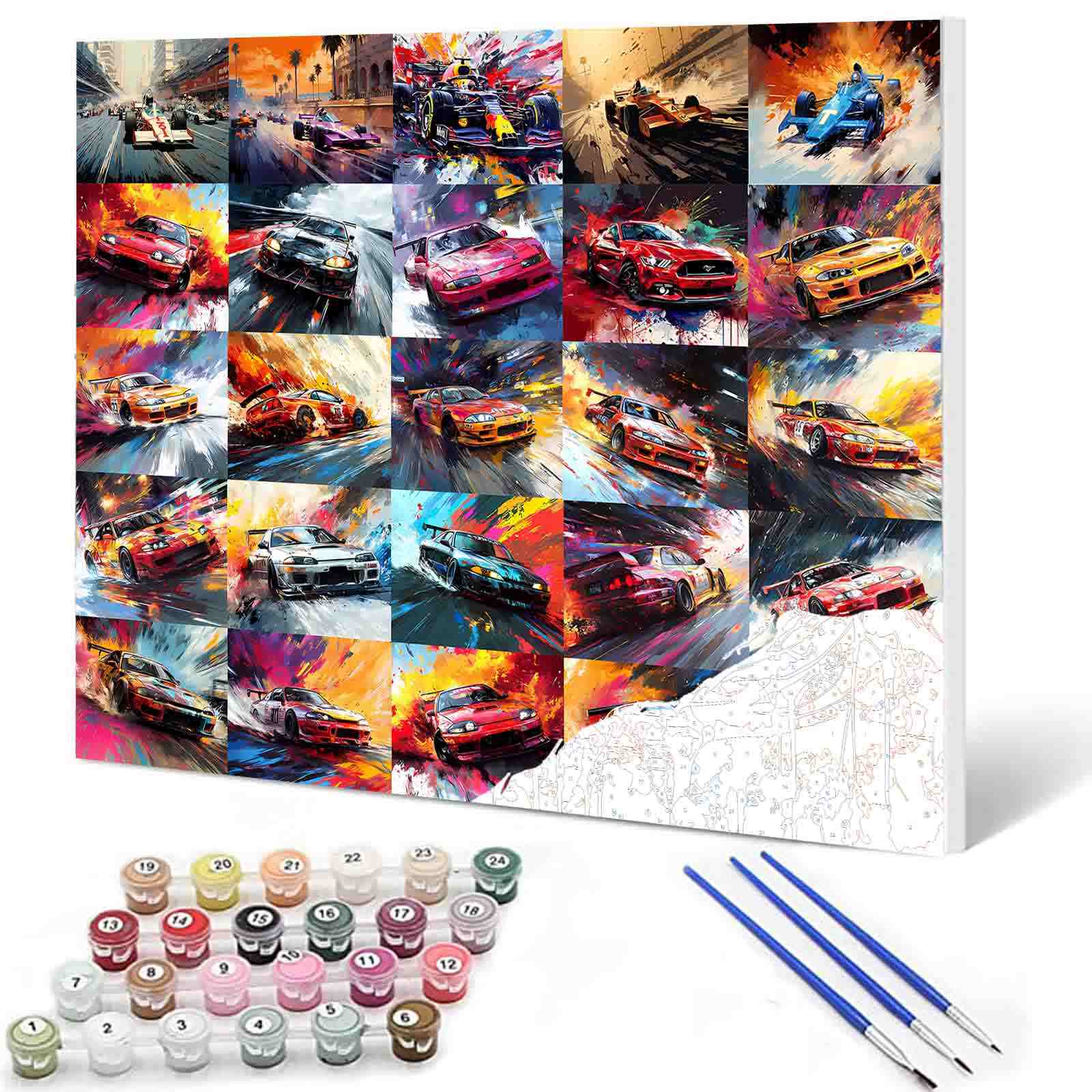 Color Rush Race Car Paint by Numbers – Tucocoo