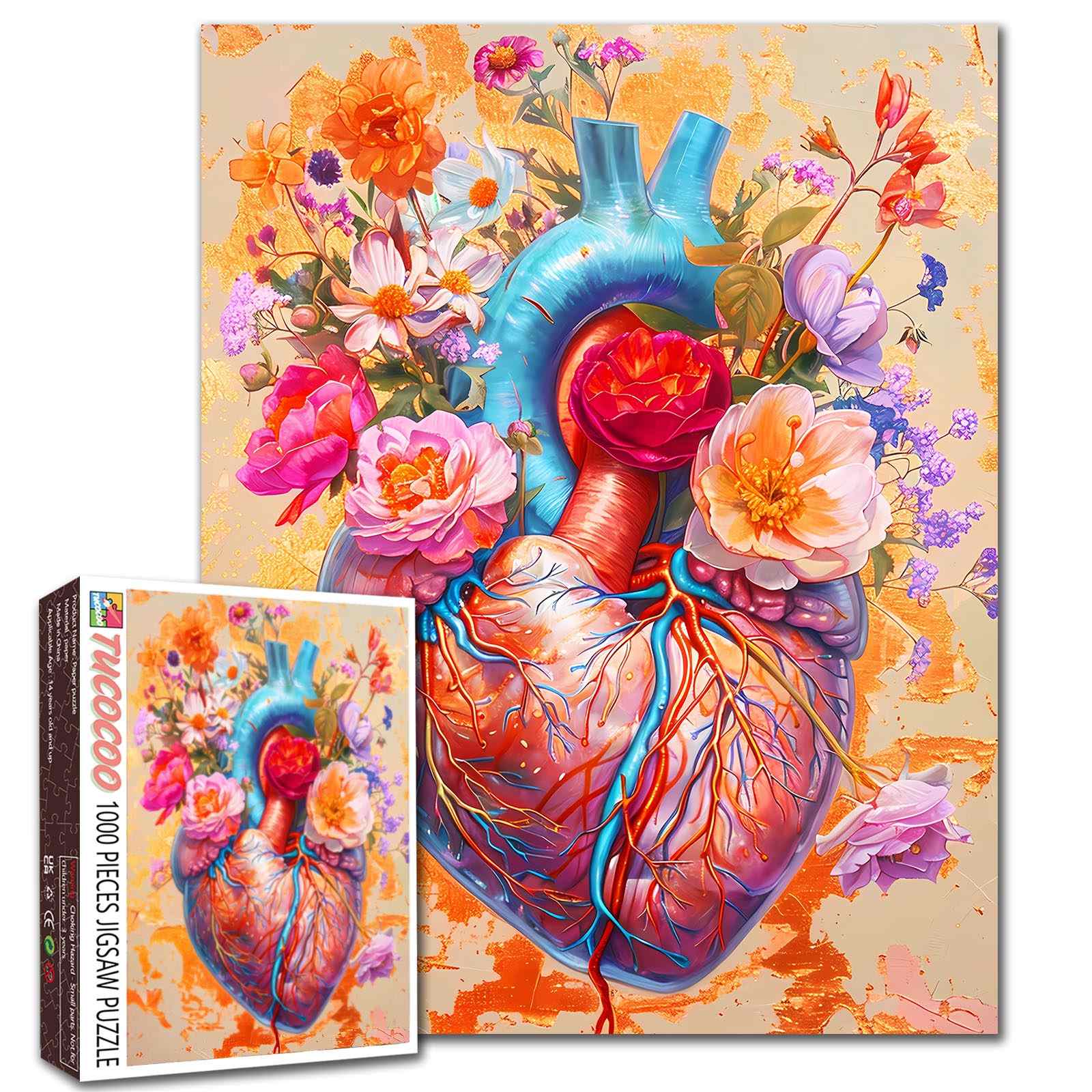 Floral Heart Anatomy Jigsaw Puzzle – Tucocoo