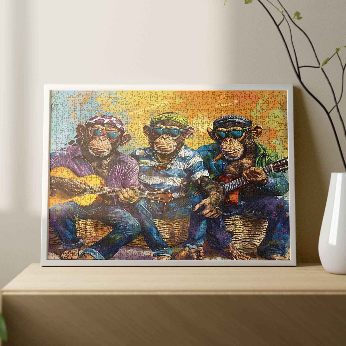 3 Chimpanzees Playing Guitar Jigsaw Puzzles – Tucocoo