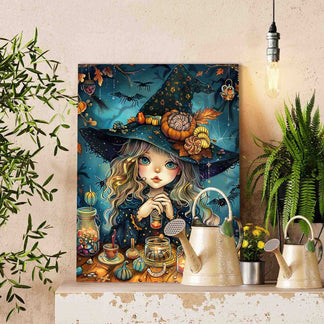 Adorable Witch Moonlight Forest Paint by Numbers – Tucocoo