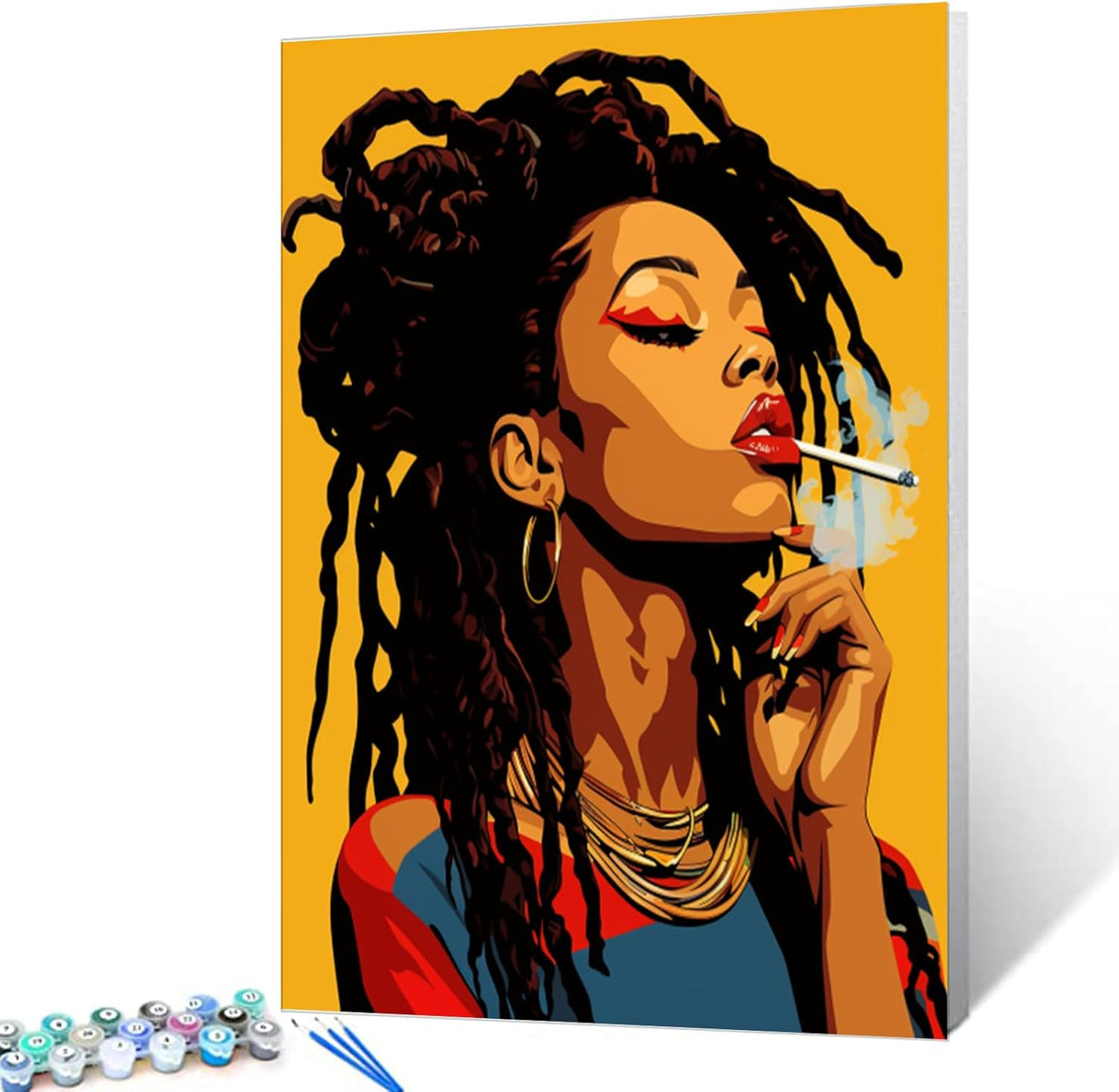 Black Girl with Dreadlocks Paint by Numbers – Tucocoo