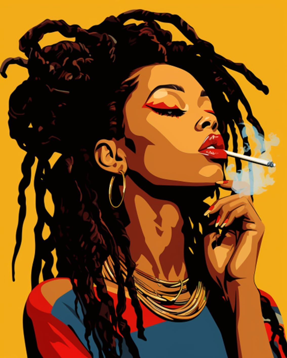 Black Girl with Dreadlocks Paint by Numbers – Tucocoo