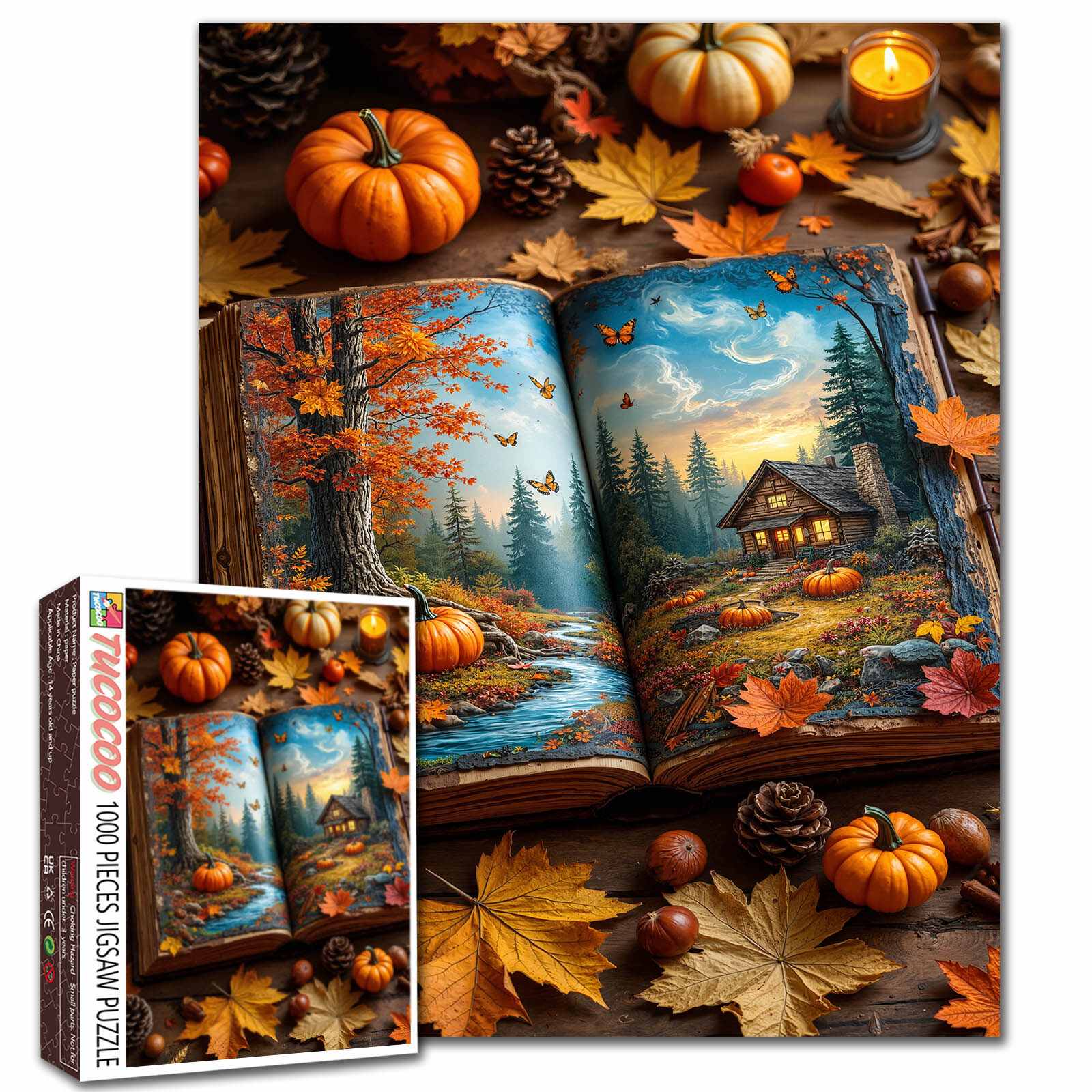 Autumn Storybook Cabin Jigsaw Puzzle – Tucocoo