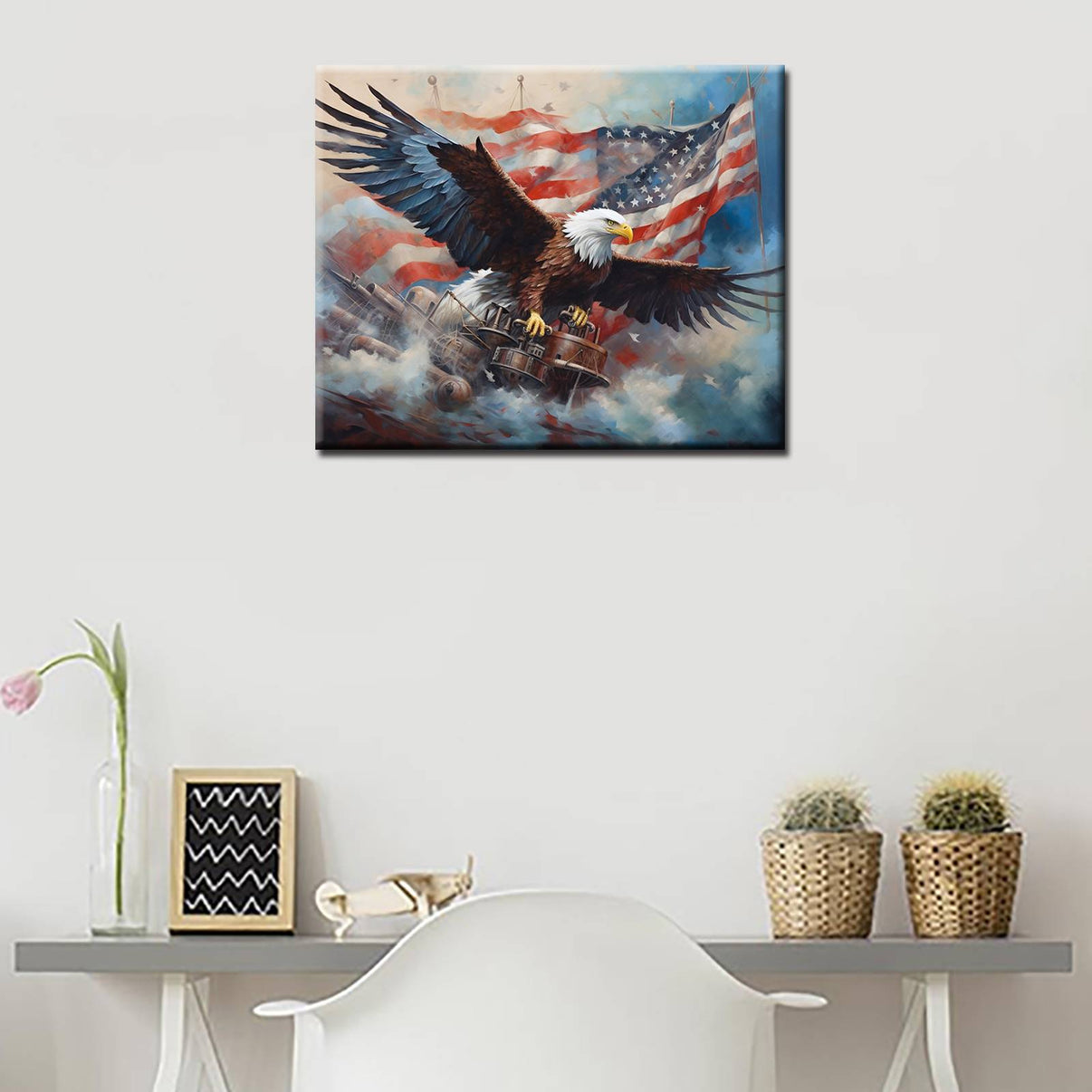 Majestic Bald Eagle on Shipwreck Paint by Numbers – Tucocoo