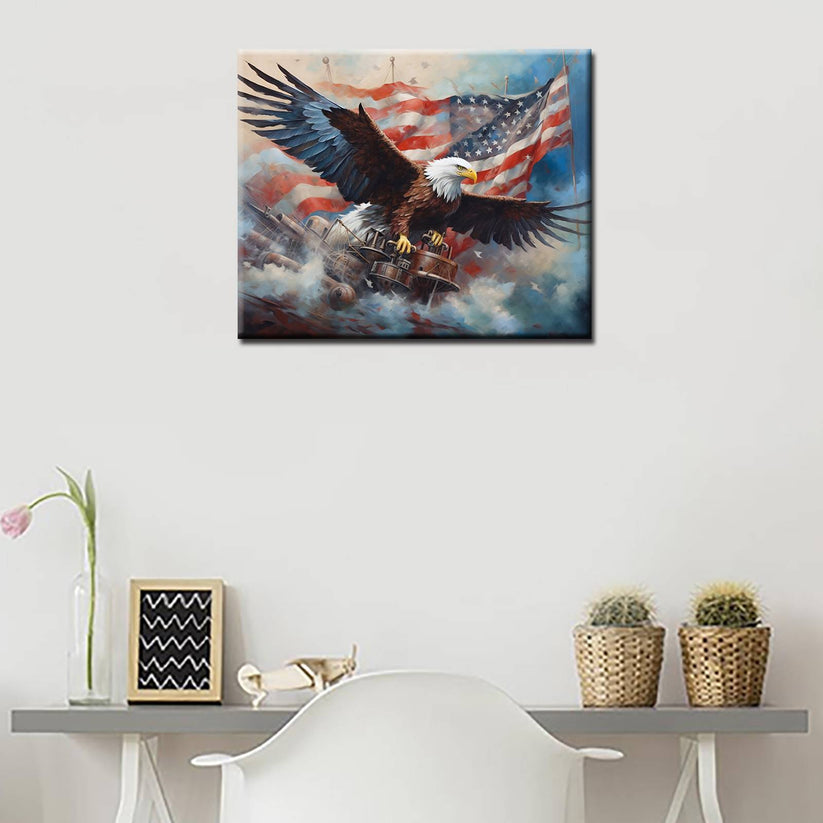 Majestic Bald Eagle on Shipwreck Paint by Numbers – Tucocoo