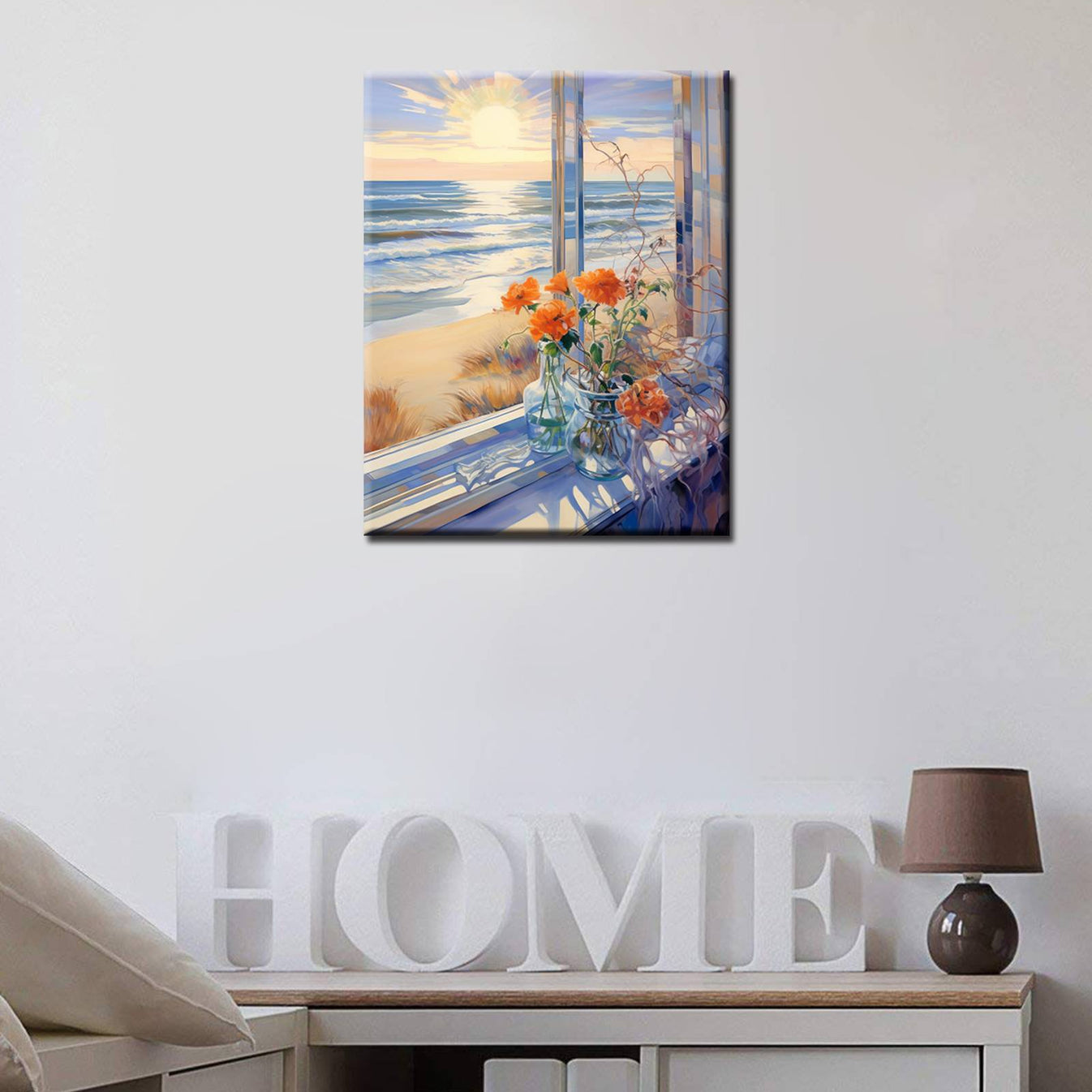 Sunrise Ocean View from Window Paint by Numbers – Tucocoo