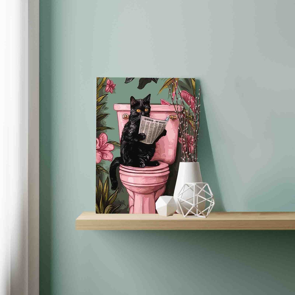 Black Cat on the Toilet Paint by Numbers – Tucocoo