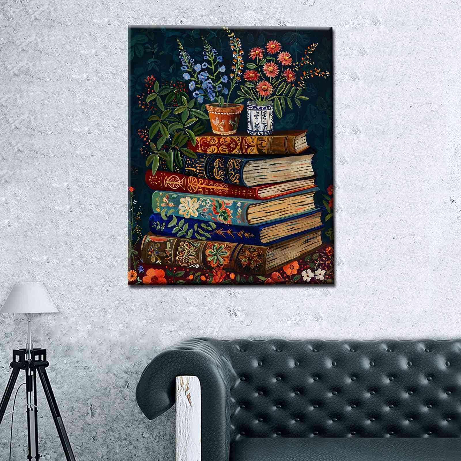 Decorative Books and Floral Arrangements Paint by Numbers – Tucocoo