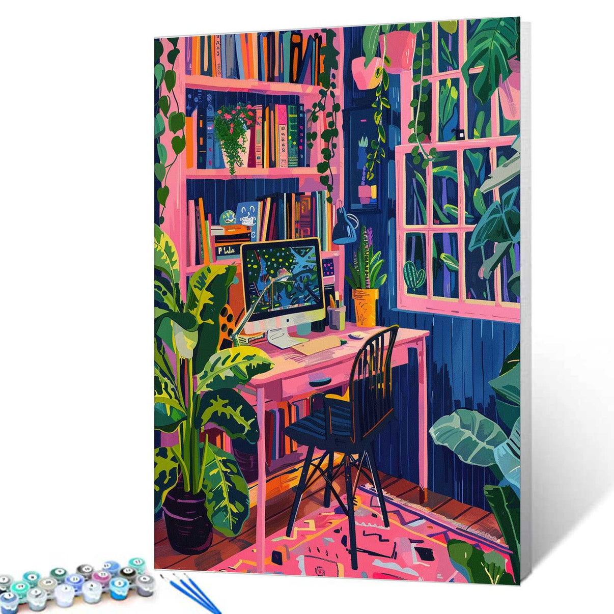 Creative Workspace with Plants Paint by Numbers – Tucocoo