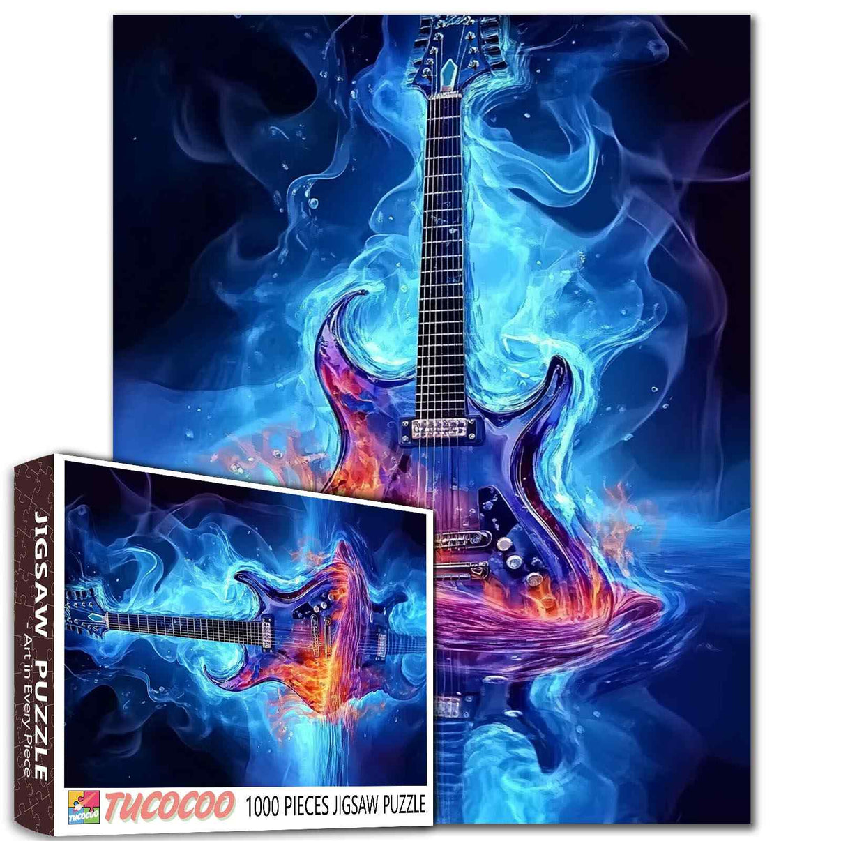 Burning Electric Guitar Jigsaw Puzzle – Tucocoo
