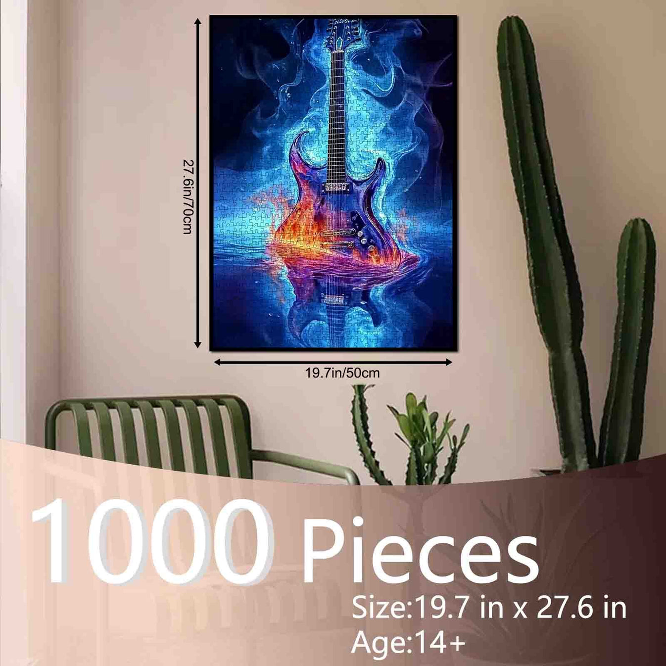 Burning Electric Guitar Jigsaw Puzzle – Tucocoo