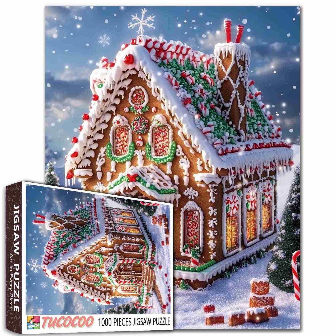 Candy-Laced Gingerbread House Jigsaw Puzzle – Tucocoo