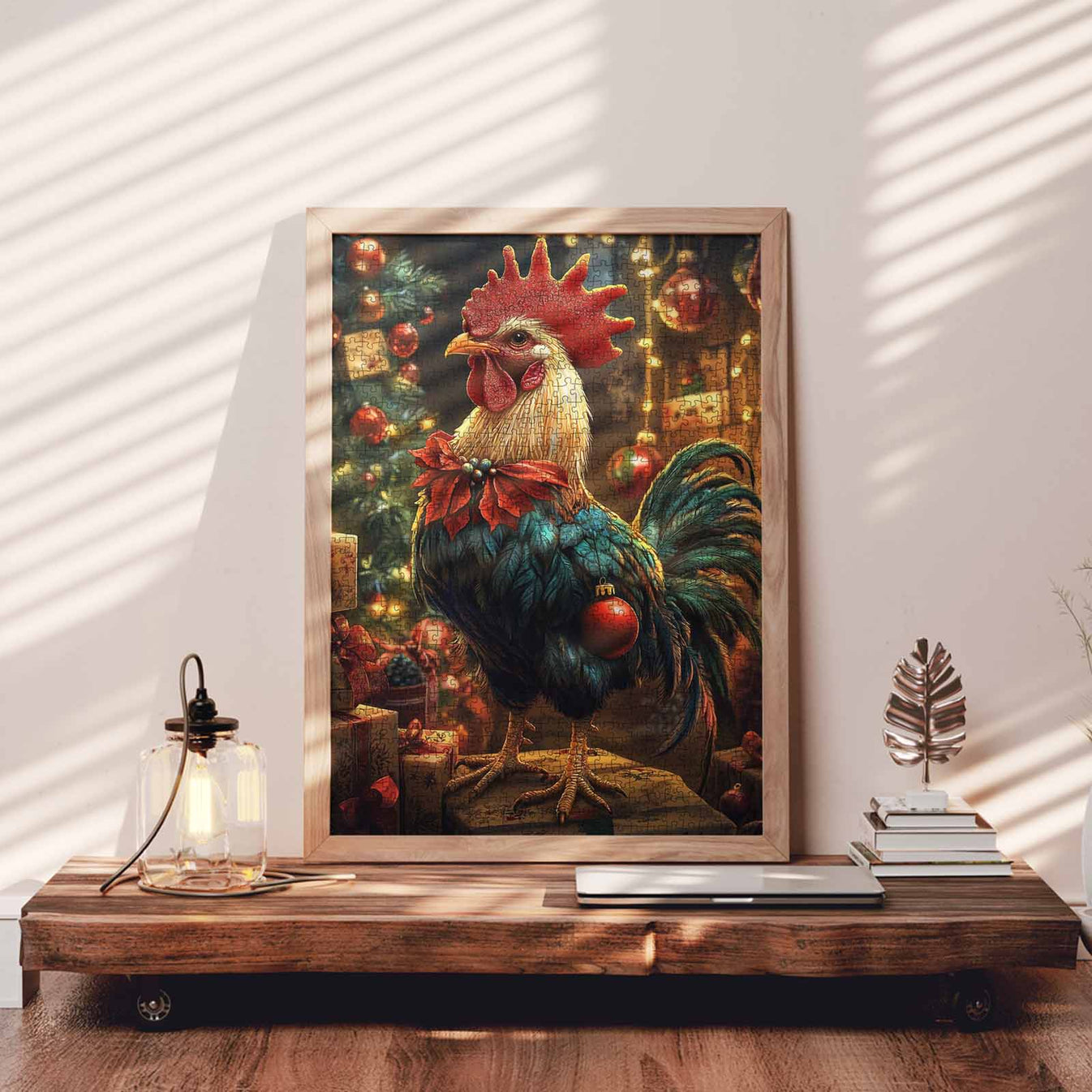 Christmas Rooster Celebration Jigsaw Puzzle – Tucocoo