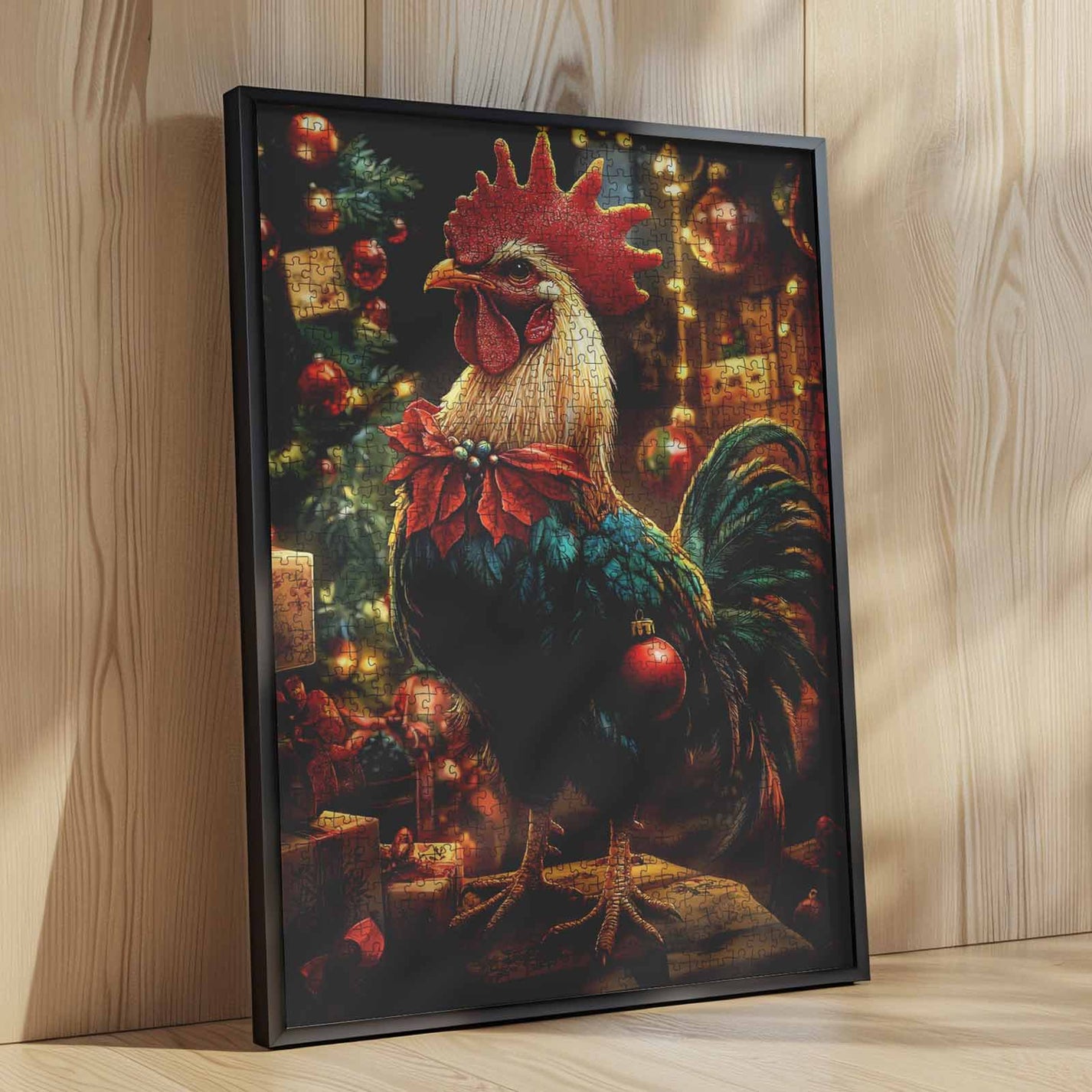Christmas Rooster Celebration Jigsaw Puzzle – Tucocoo
