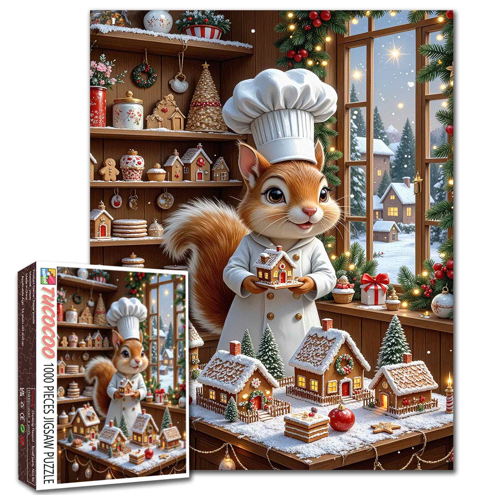 Christmas Squirrel Baker Jigsaw Puzzle – Tucocoo