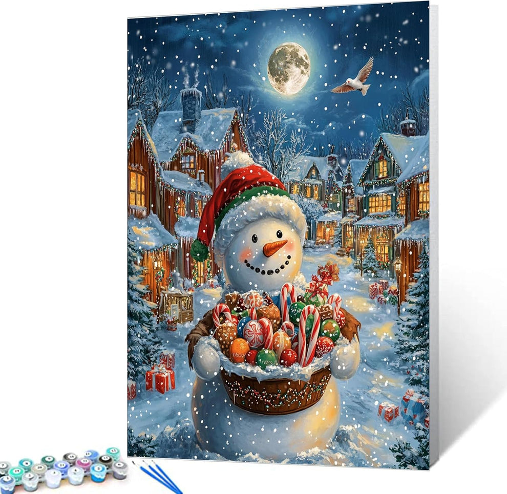 Christmas Snowman DIY Paint by Numbers – Tucocoo