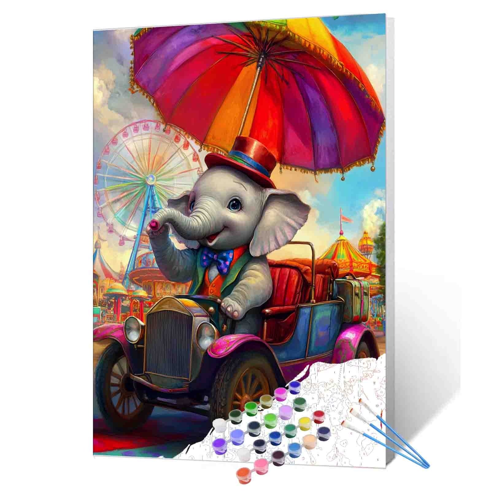 Circus Elephant Parade Paint by Numbers – Tucocoo