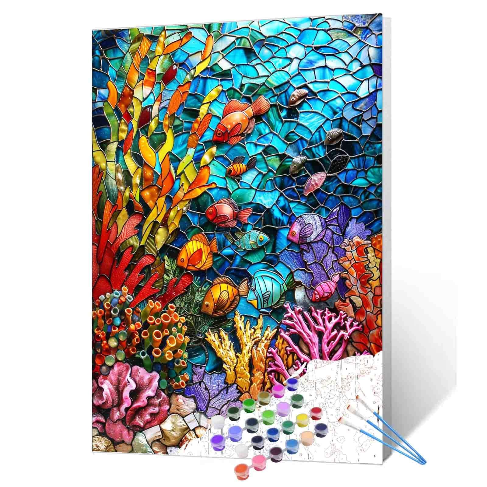 Colorful Coral Reef Paint by Numbers – Tucocoo
