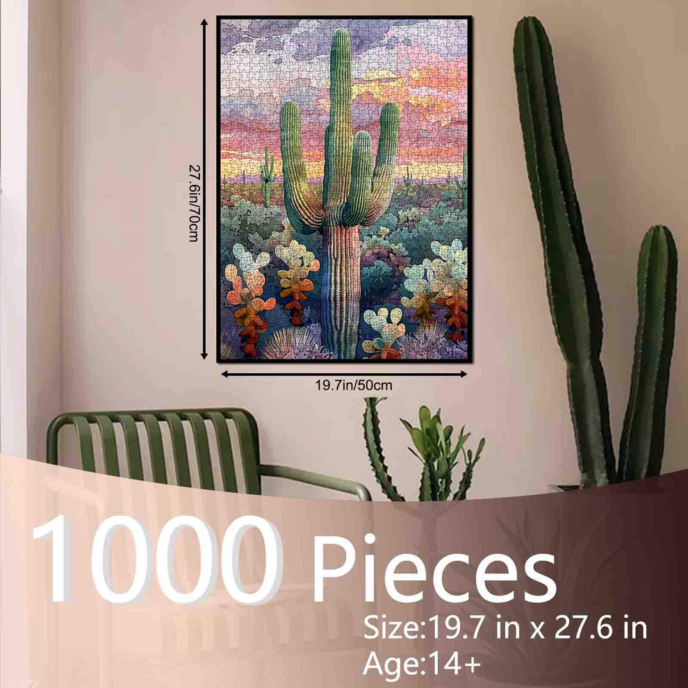 Desert Cactus Sunset Jigsaw Puzzle – Tucocoo