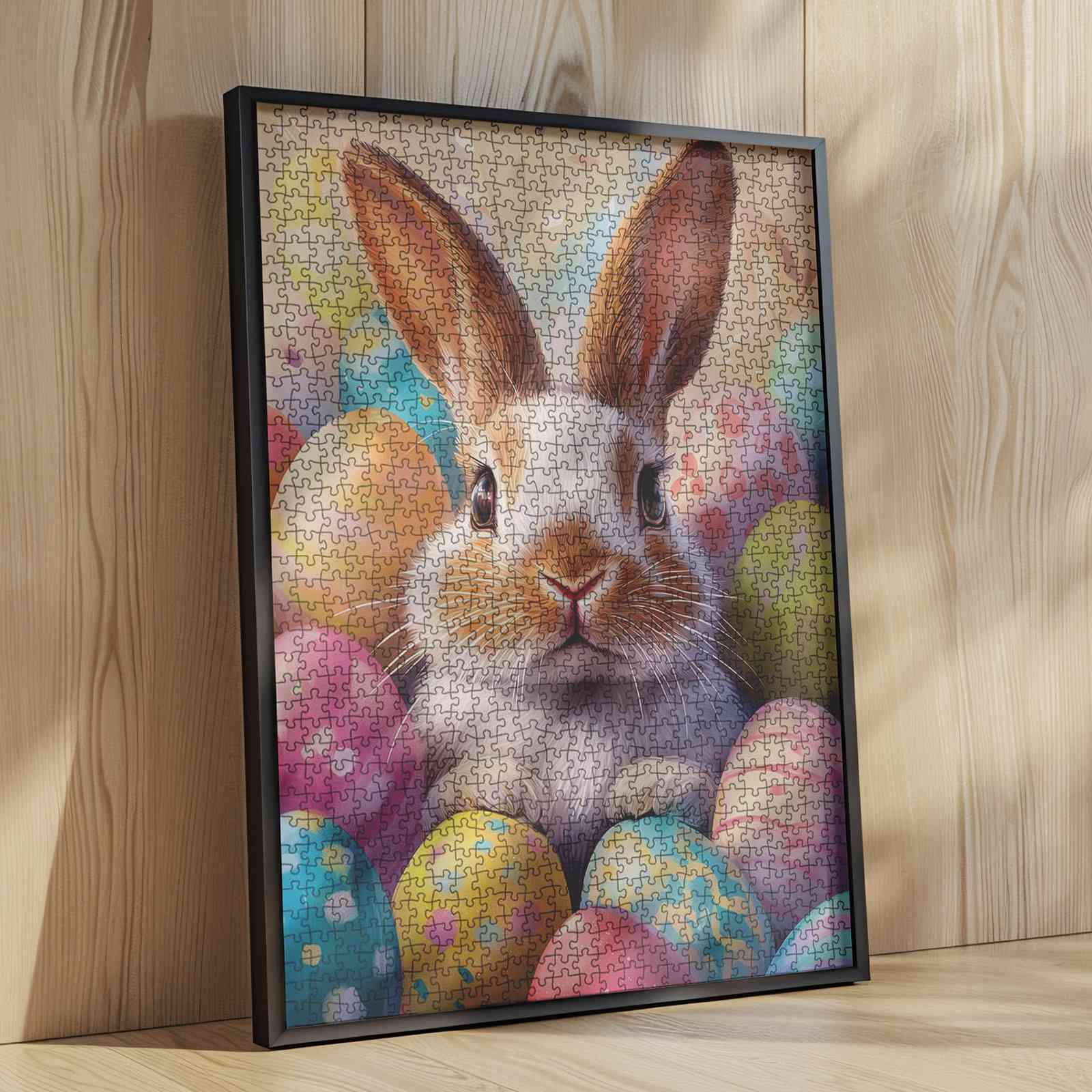 Easter Bunny Surrounded by Colorful Eggs Jigsaw Puzzle – Tucocoo
