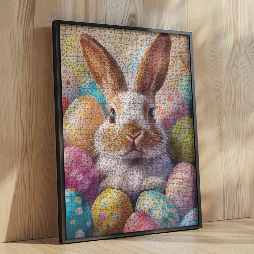 Easter Bunny Surrounded by Colorful Eggs Jigsaw Puzzle – Tucocoo