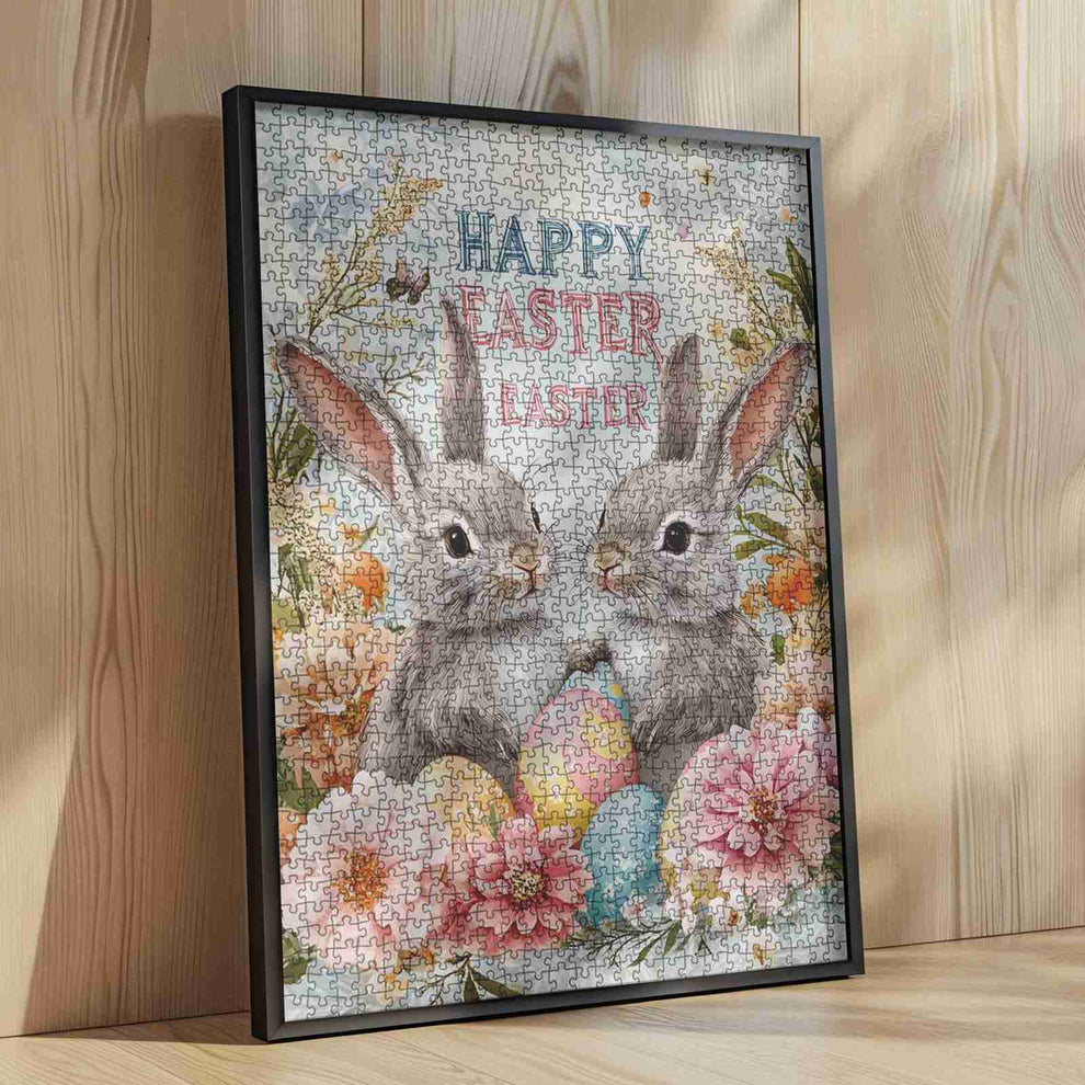 Two Bunnies with Easter Eggs Jigsaw Puzzle – Tucocoo