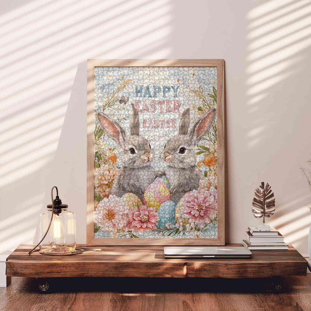 Two Bunnies with Easter Eggs Jigsaw Puzzle – Tucocoo