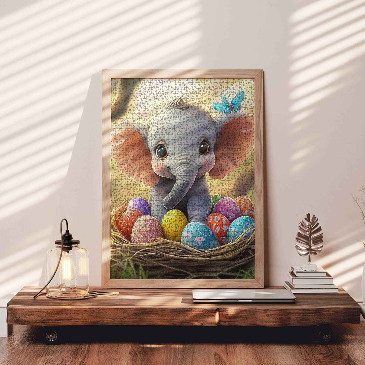 Easter Bunny Elephant with Colorful Eggs Jigsaw Puzzle – Tucocoo