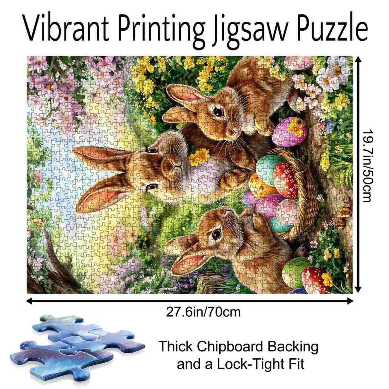 Easter Bunny Family with Colorful Eggs Jigsaw Puzzle – Tucocoo