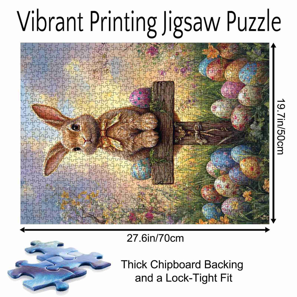 Easter Bunny with Colorful Eggs Jigsaw Puzzle – Tucocoo