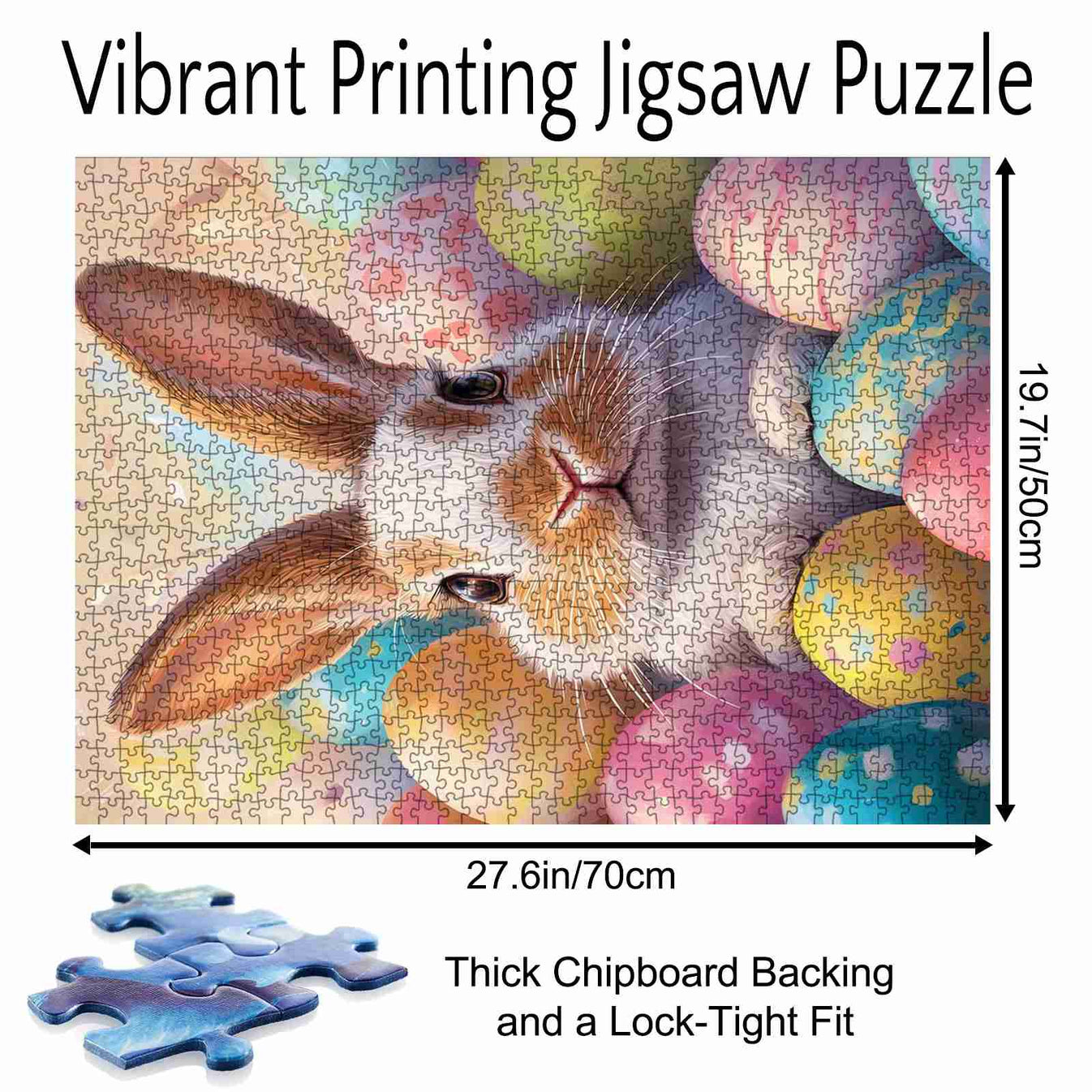 Easter Bunny Surrounded by Colorful Eggs Jigsaw Puzzle – Tucocoo