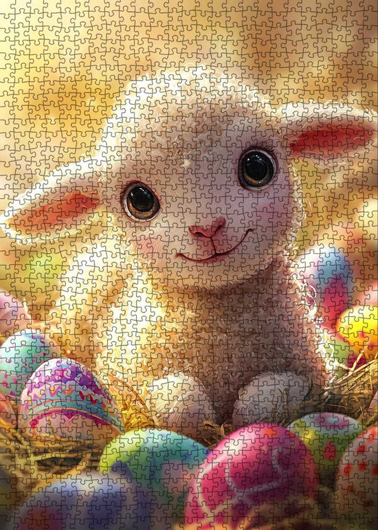 Easter Lamb and Colorful Eggs Jigsaw Puzzle – Tucocoo