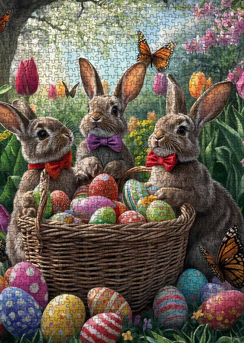 Easter Bunnies and Colorful Eggs Jigsaw Puzzle – Tucocoo