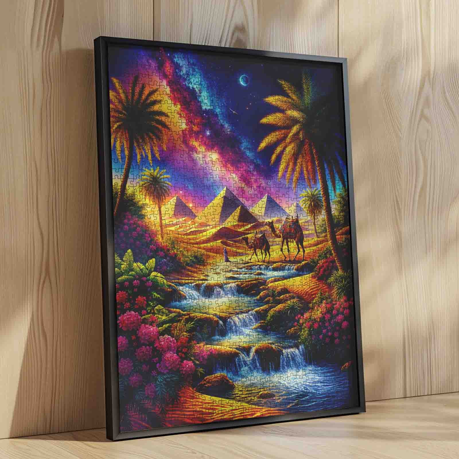 Egyptian Oasis Nightscape Jigsaw Puzzle – Tucocoo