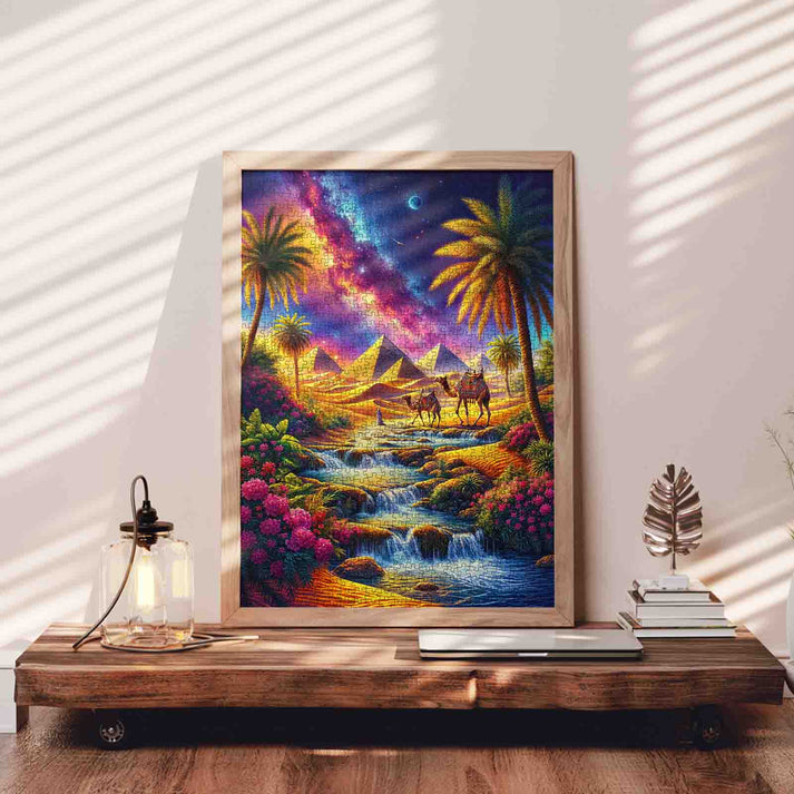 Egyptian Oasis Nightscape Jigsaw Puzzle – Tucocoo
