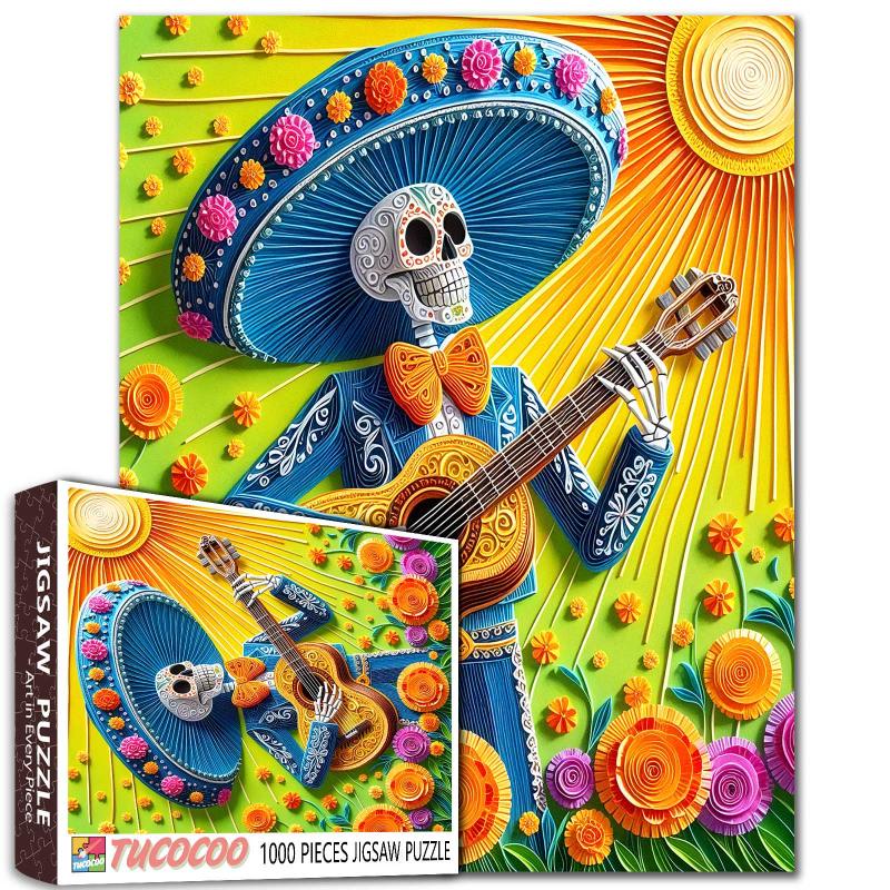Fiesta Skeleton Guitarist Jigsaw Puzzle – Tucocoo