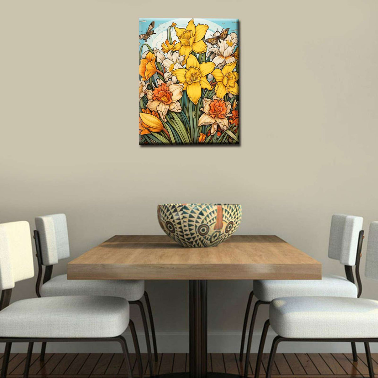 Blooming Yellow Daffodils with Butterflies Paint by Numbers – Tucocoo