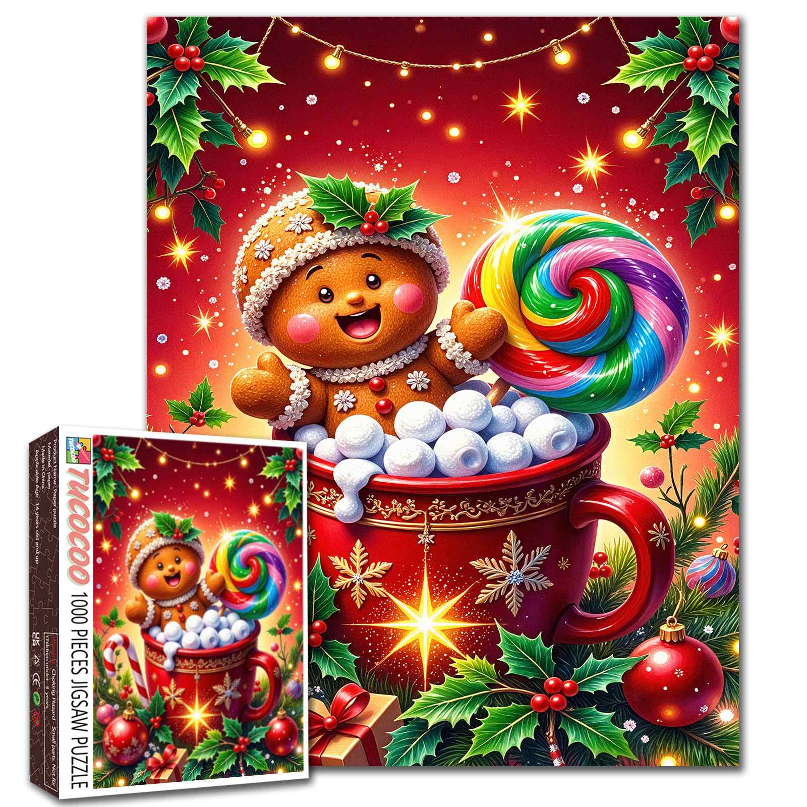 Gingerbread Joy in Christmas Cup Jigsaw Puzzle – Tucocoo