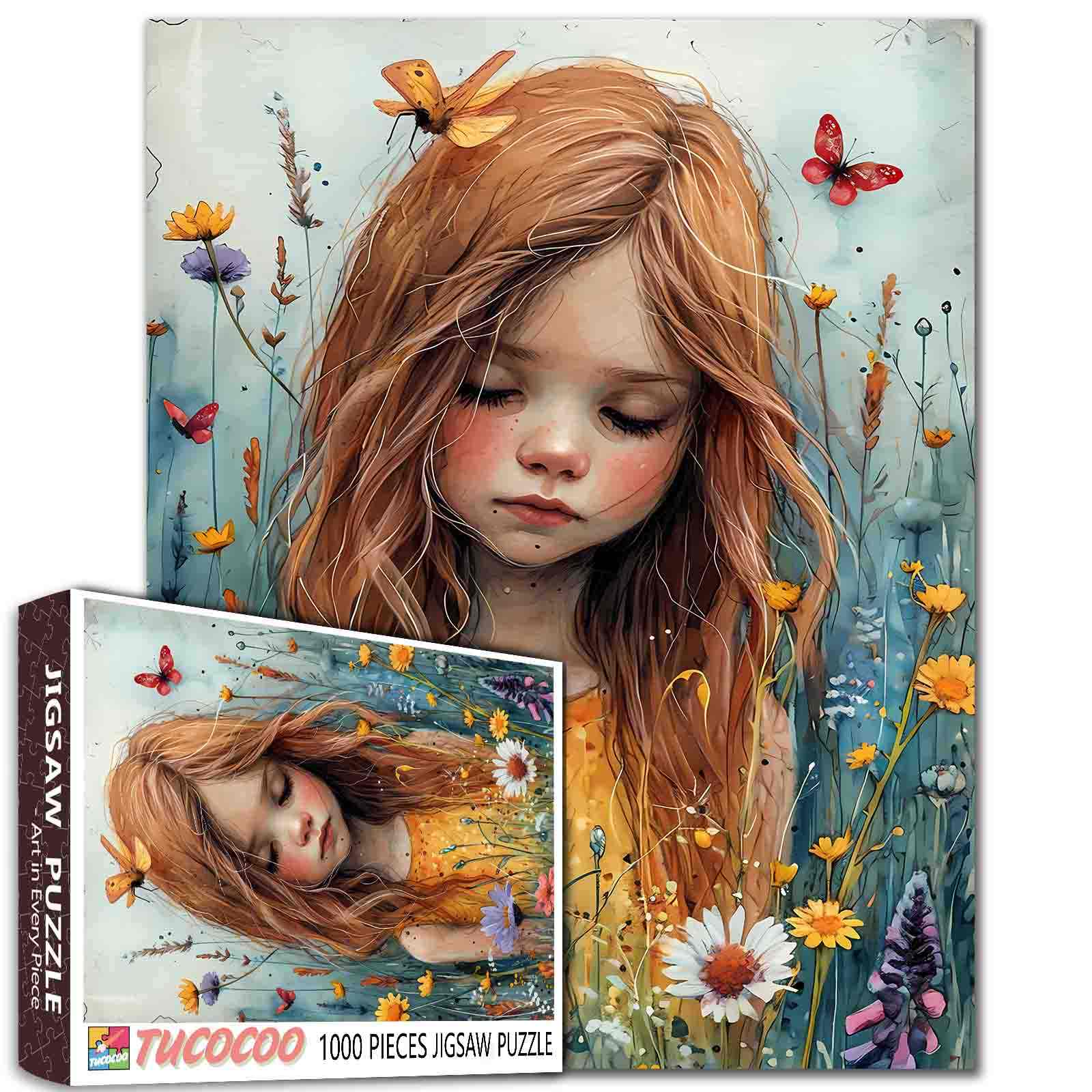 Girl in Wildflower Field Jigsaw Puzzle – Tucocoo