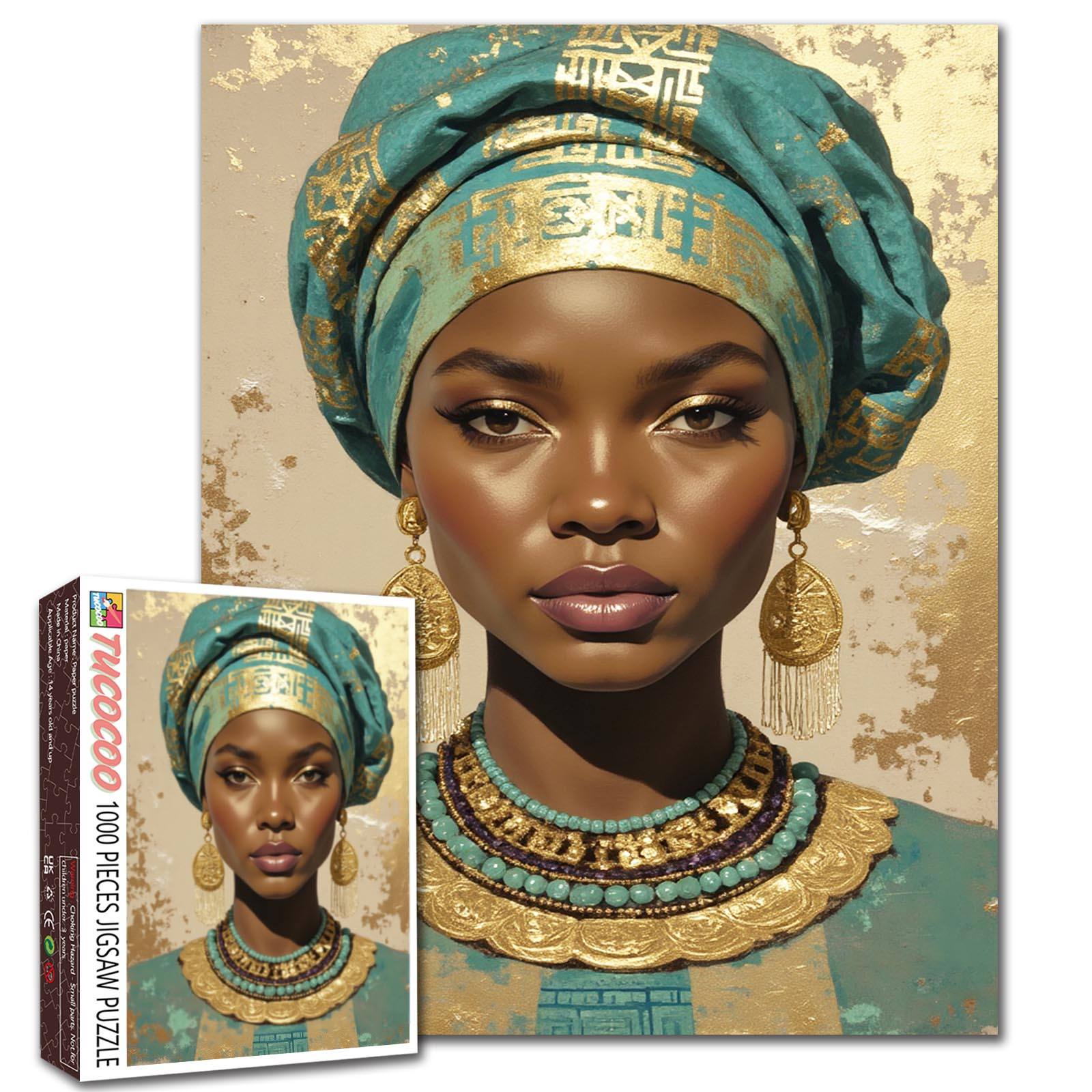 Golden Grace African Woman Jigsaw Puzzle – Tucocoo
