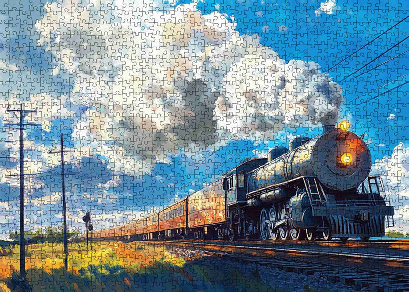 Golden Horizon Steam Train Jigsaw Puzzle – Tucocoo