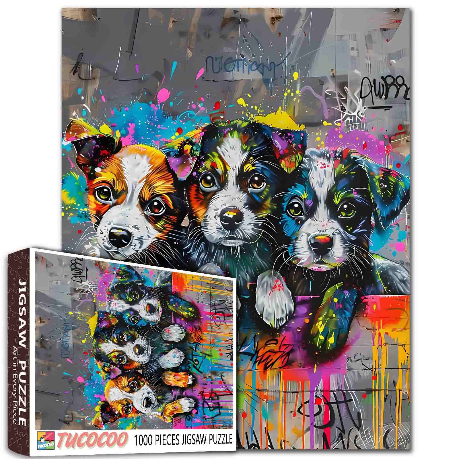 Graffiti Puppy Trio Jigsaw Puzzle – Tucocoo