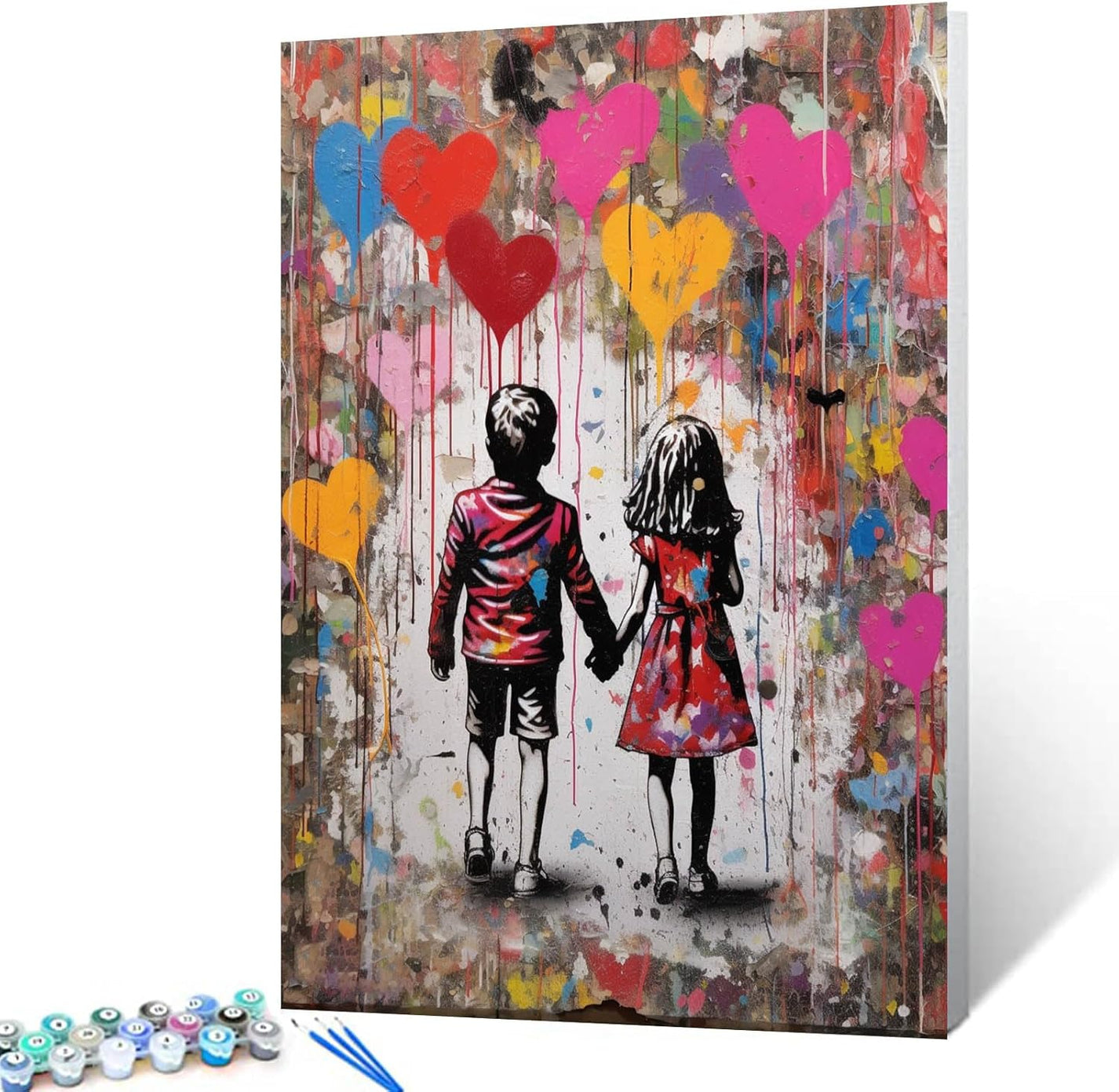 Graffiti Boy and Girl Walking Hand in Hand Paint by Numbers – Tucocoo