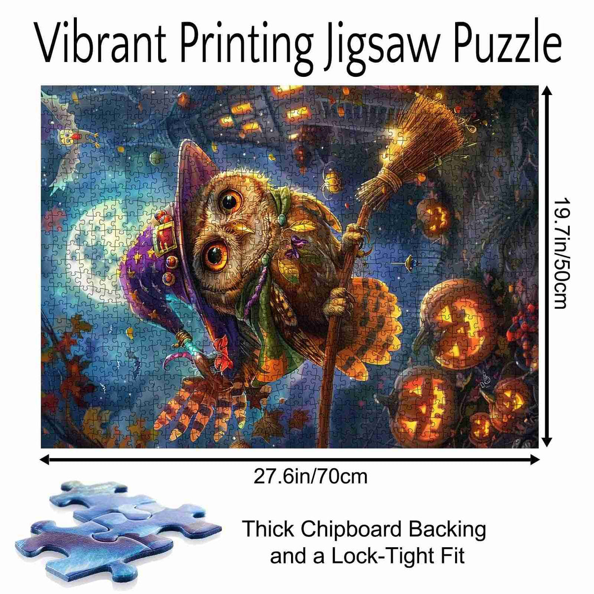Halloween Wizard Owl under the Stars Jigsaw Puzzles – Tucocoo