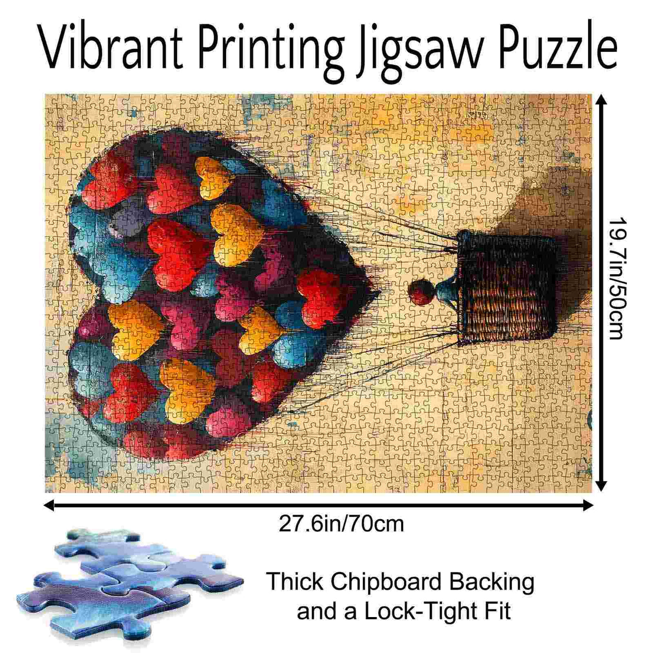 Heart-Shaped Balloons Hot Air Balloon Jigsaw Puzzle – Tucocoo