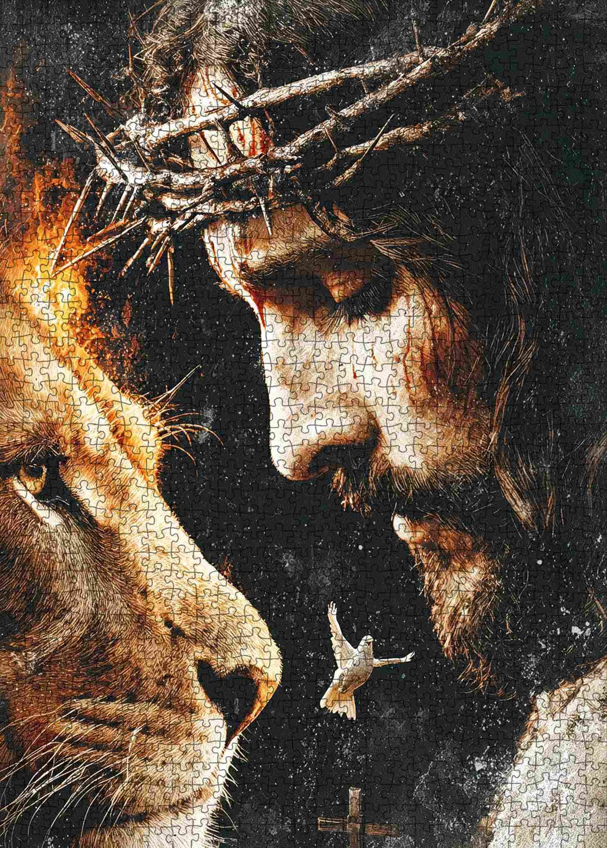 Jesus and Lion Faith Portrait Jigsaw Puzzle – Tucocoo