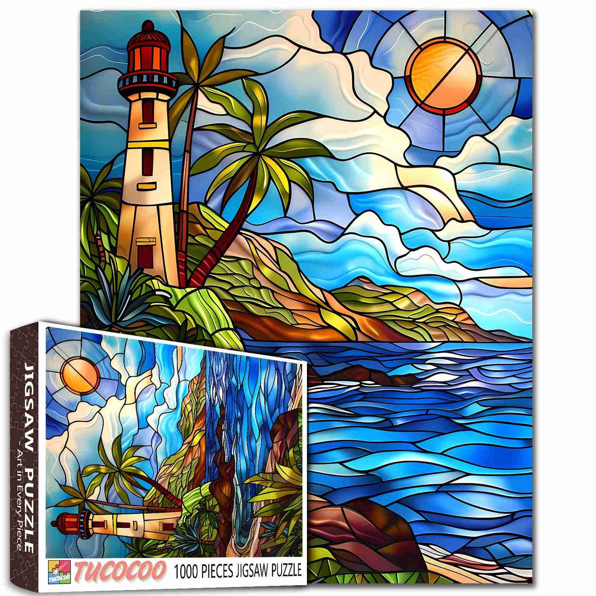 Lighthouse Stained Glass Jigsaw Puzzles – Tucocoo