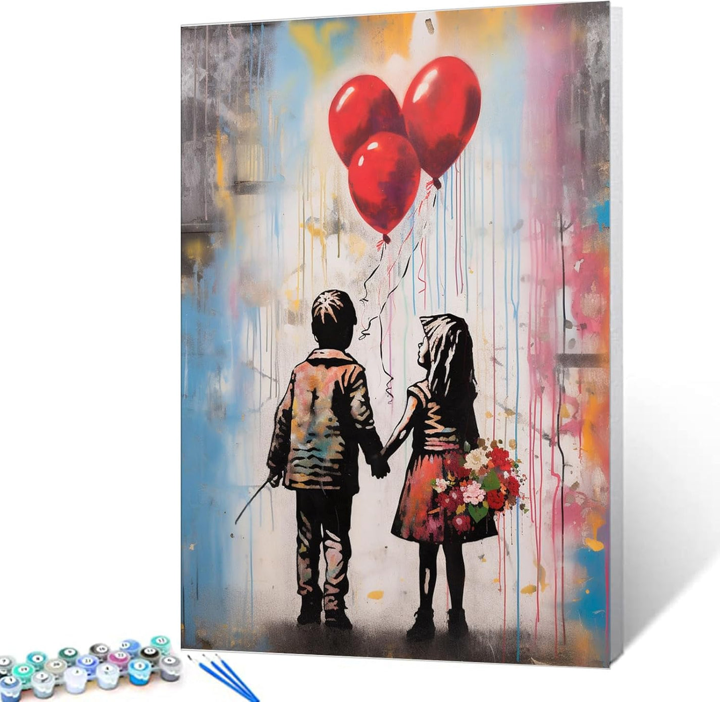 Little Girl and Boy Balloon Paint by Numbers – Tucocoo