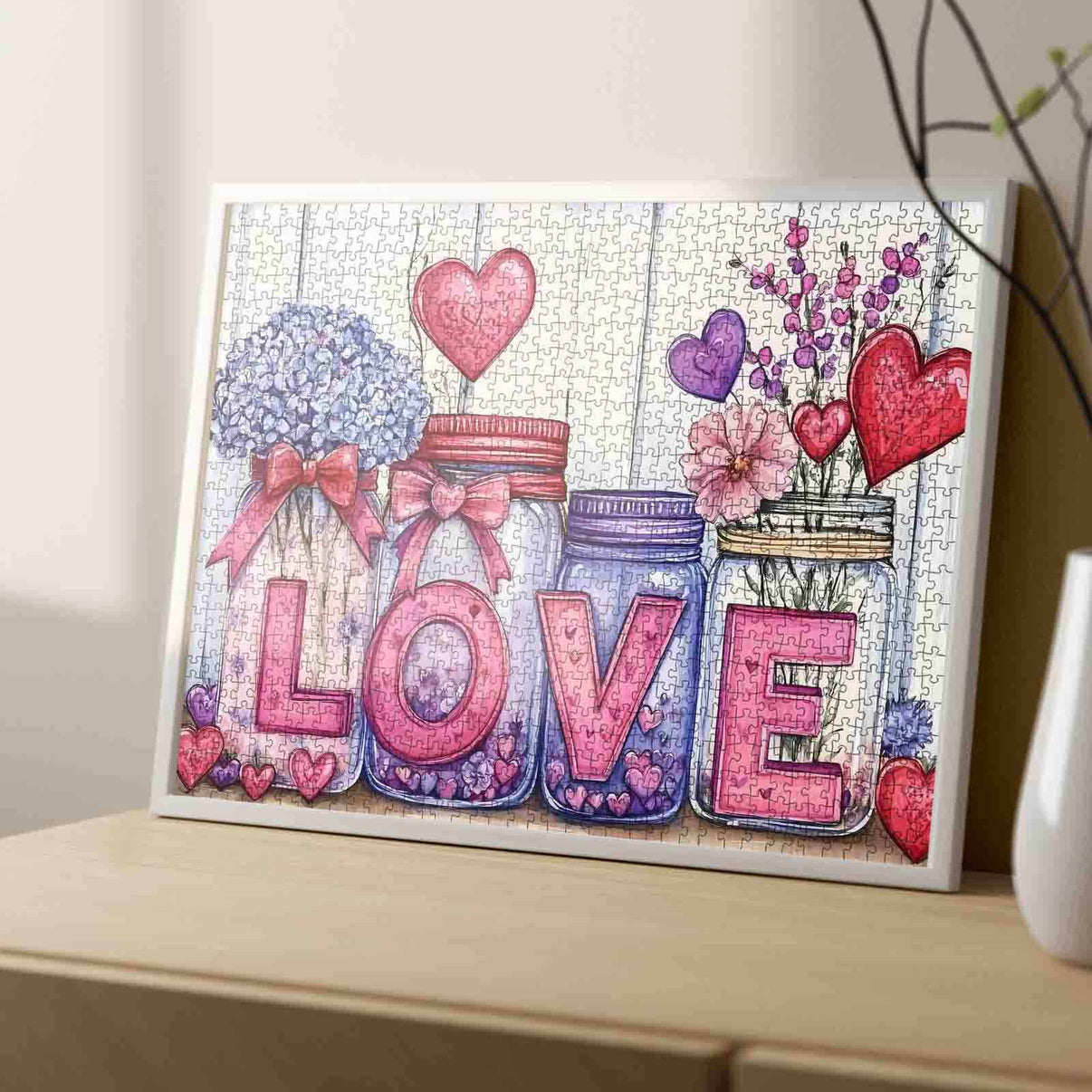 Mason Jar Love Art Jigsaw Puzzle – Tucocoo