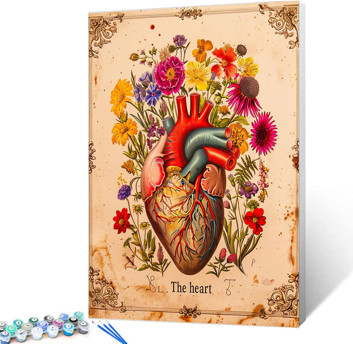 Flowers Around the Heart Paint by Numbers – Tucocoo
